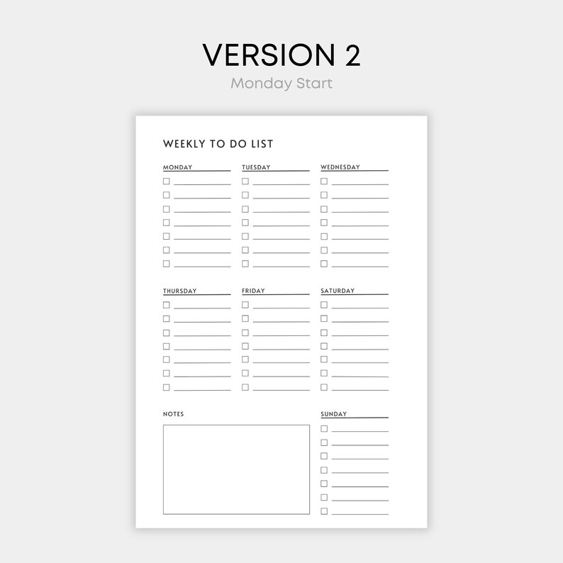 Weekly to Do List | Printable | Simple Tasks List | Productivity ...