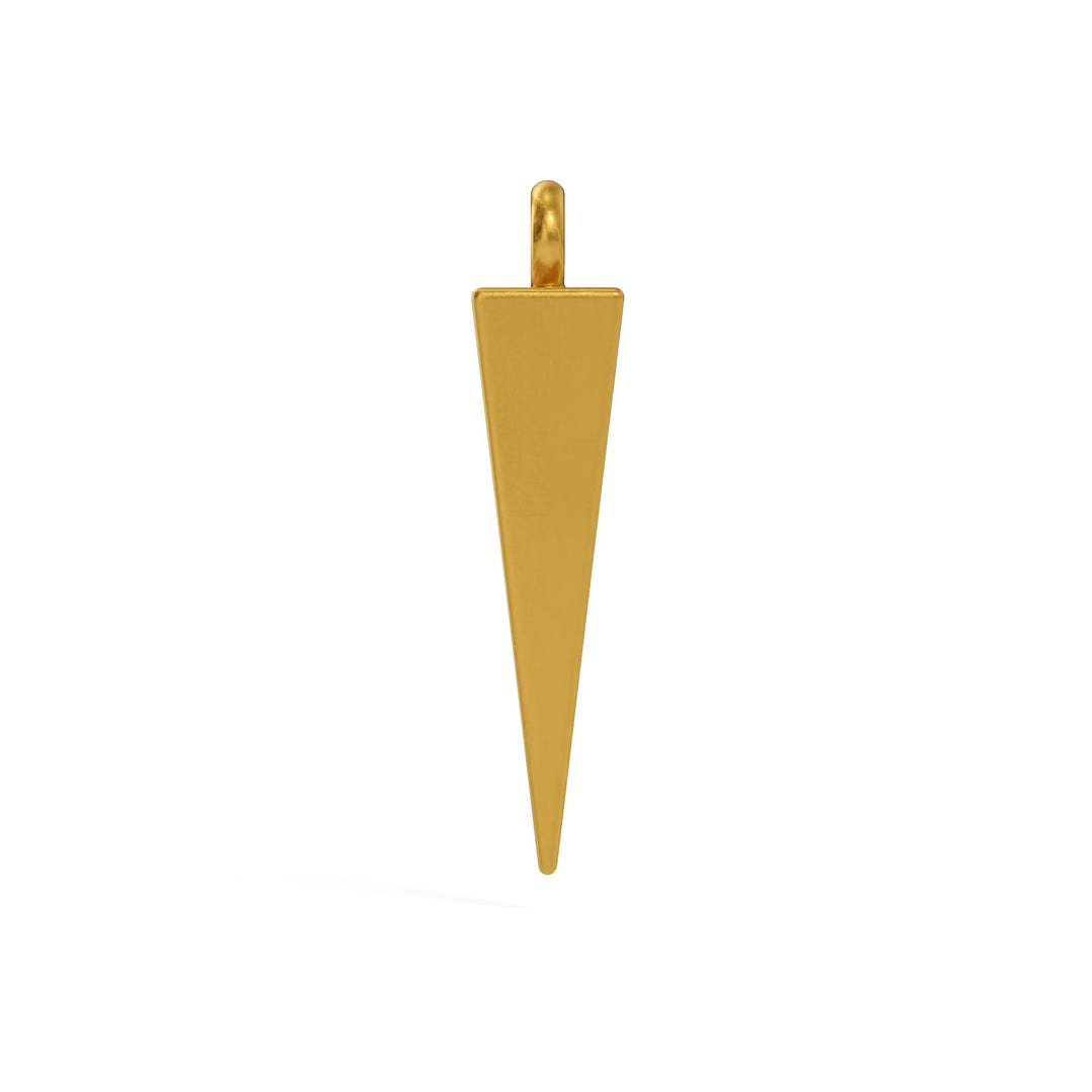 24K Solid Gold Pyramid Pendant. Gold Geometric Necklace. Pure Gold 9999 ...