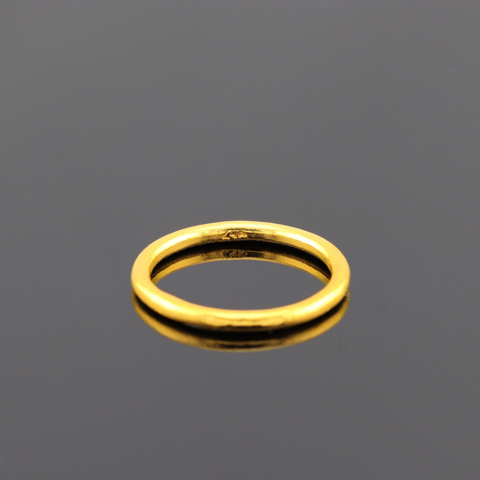 24k Gold Stacking Ring. 2mm Solid Yellow Gold 9999 Gold Wedding Ring ...