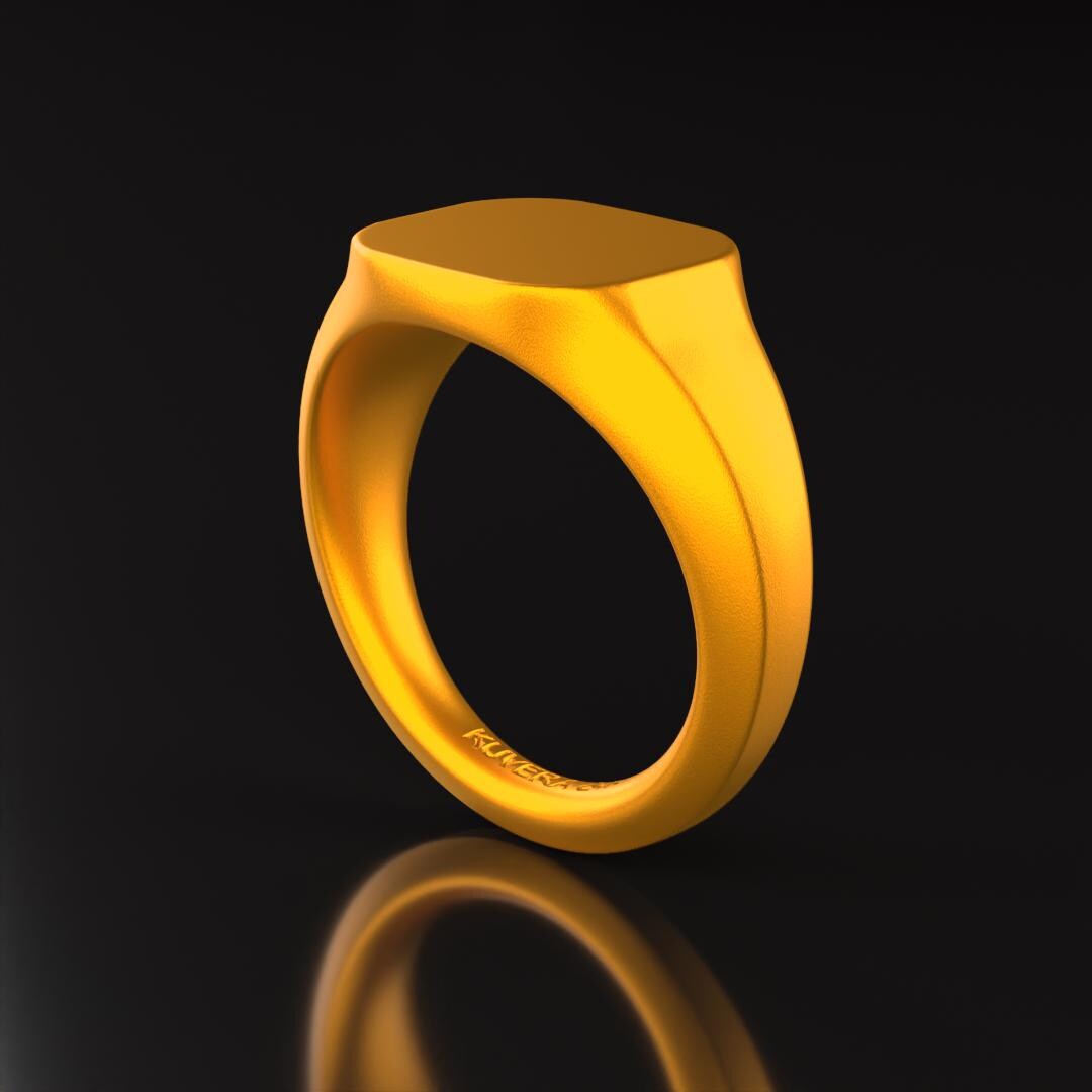 24k Solid Gold Square Signet Ring. 9999 Gold Ring. Handmade Investment ...