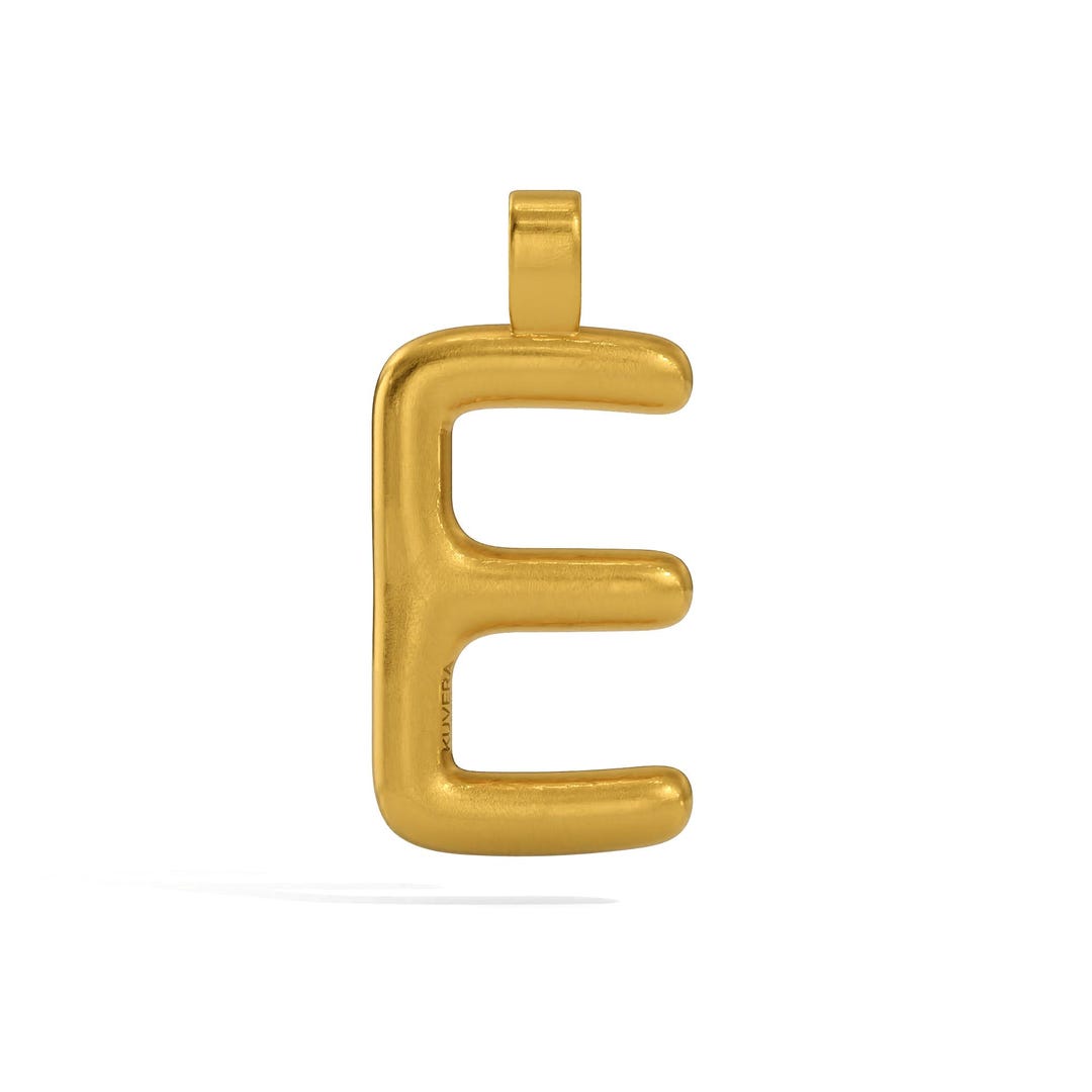 24K Solid Gold Custom Initial Pendant. Gold Initial Necklace. Pure Gold ...