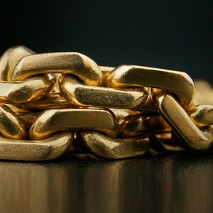 24k Solid Gold Chain. Heavy Gold Anchor Link Chain. Pure Gold Large ...