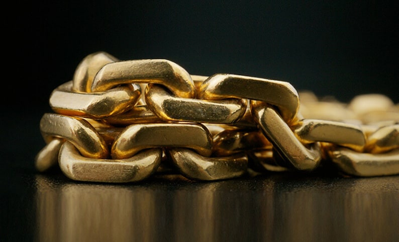 24k Solid Gold Chain. Heavy Gold Anchor Link Chain. Pure Gold Large ...