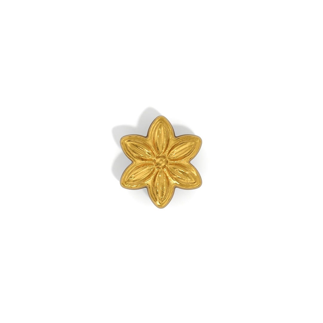 24K Solid Gold Flower Charm. Handmade 9999 Pure Gold for Men and Women ...