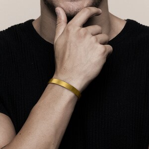 24K Solid Gold Cuff Bracelet. Handmade Pure Gold Plain 8mm Wide Cuff ...