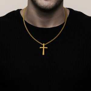 24K Solid Gold Cross Pendant. Pure Gold Thick Cross Necklace. Gold 9999 ...
