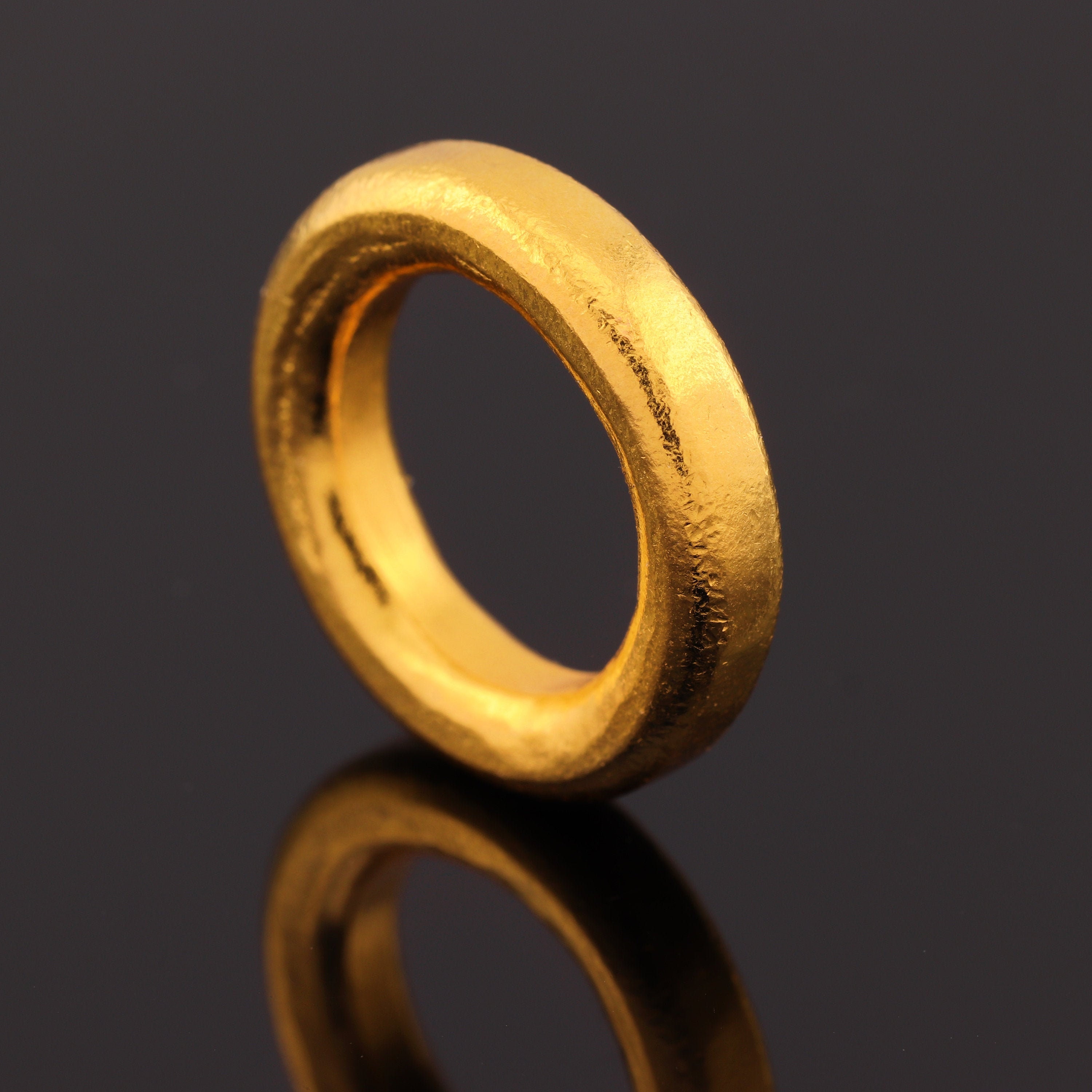 24k Gold Donut Ring. 5mm Solid Yellow Gold 9999 Gold Dome Ring ...