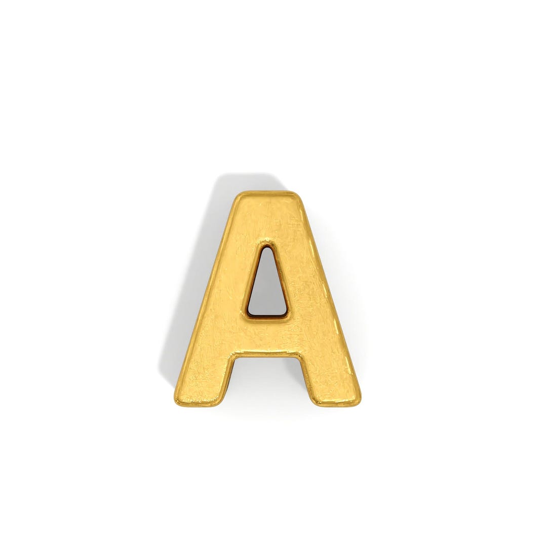 24K Gold Initial Charm. Handmade 9999 Pure Gold for Men and Women ...