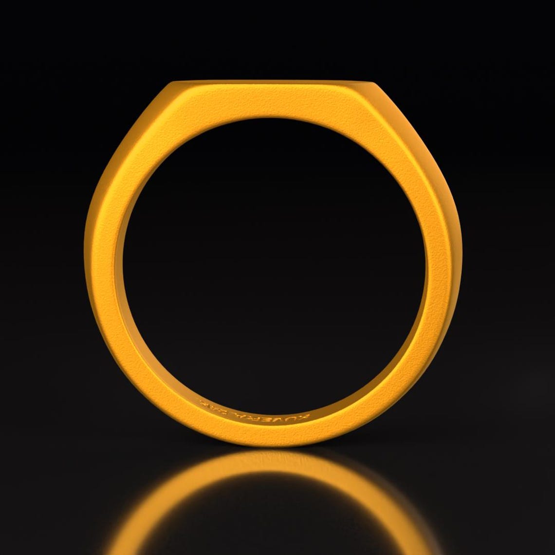 24k Solid Gold Slim Signet Ring. 9999 Gold Ring. Handmade Investment ...