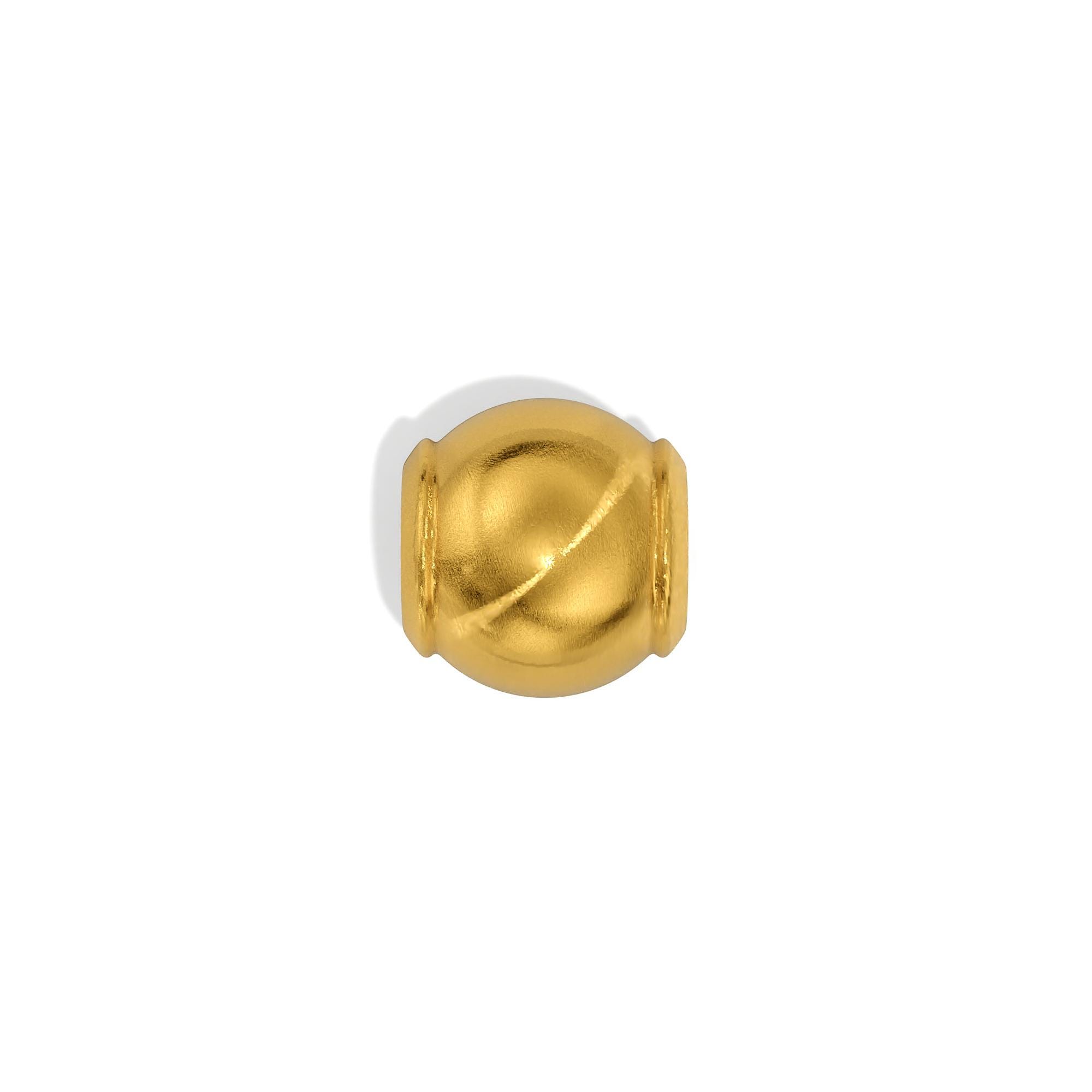 24K Solid Gold Spherical Bead Charm. Handmade 9999 Pure Gold for Men ...