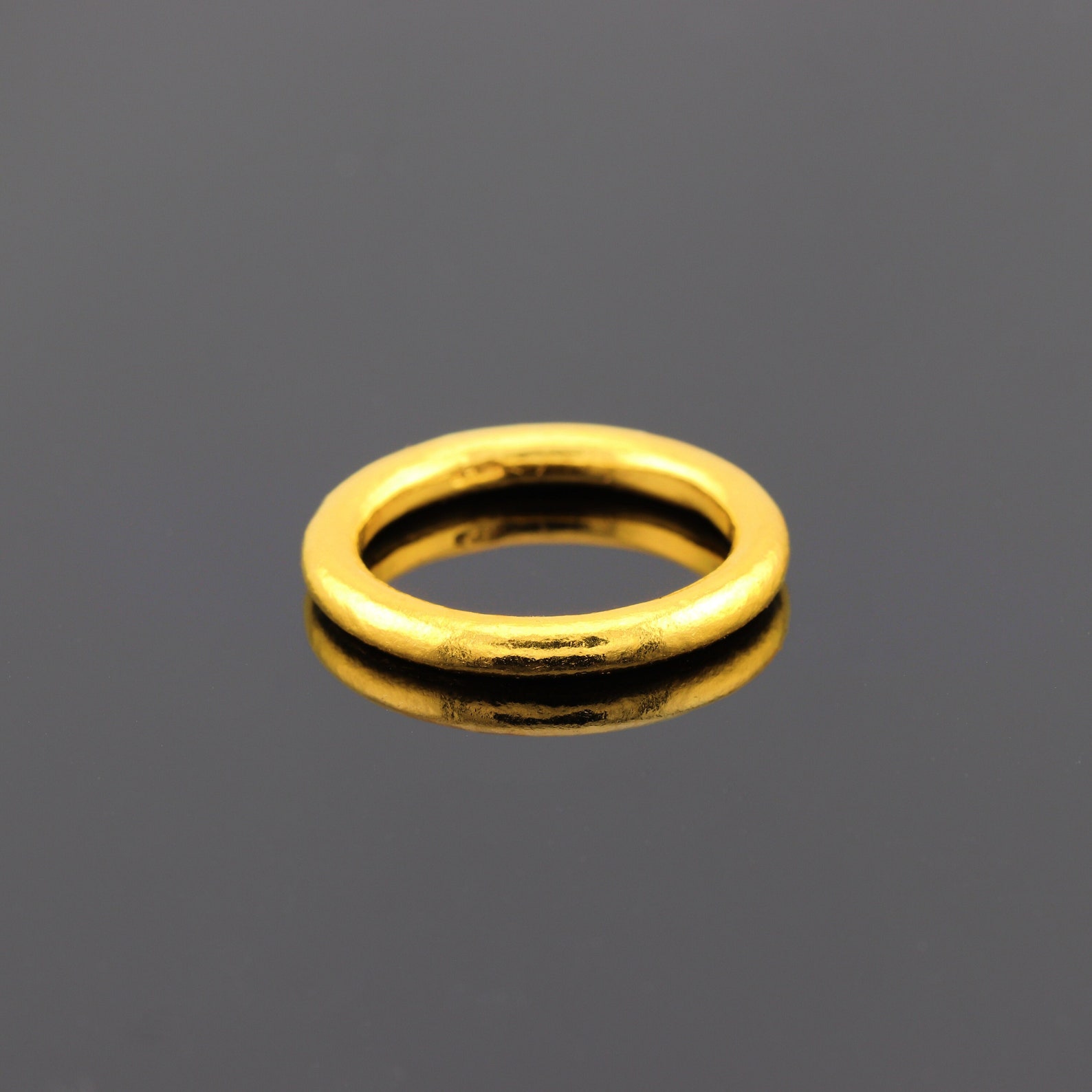 24k Gold Stacking Ring. 3mm Solid Yellow Gold 9999 Gold Wedding Ring ...
