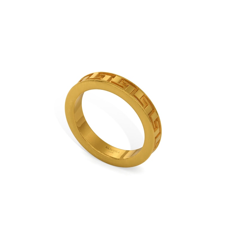 24K Solid Gold Greek Key Ring. 9999 Fine Gold. Greek Mythology Gold ...