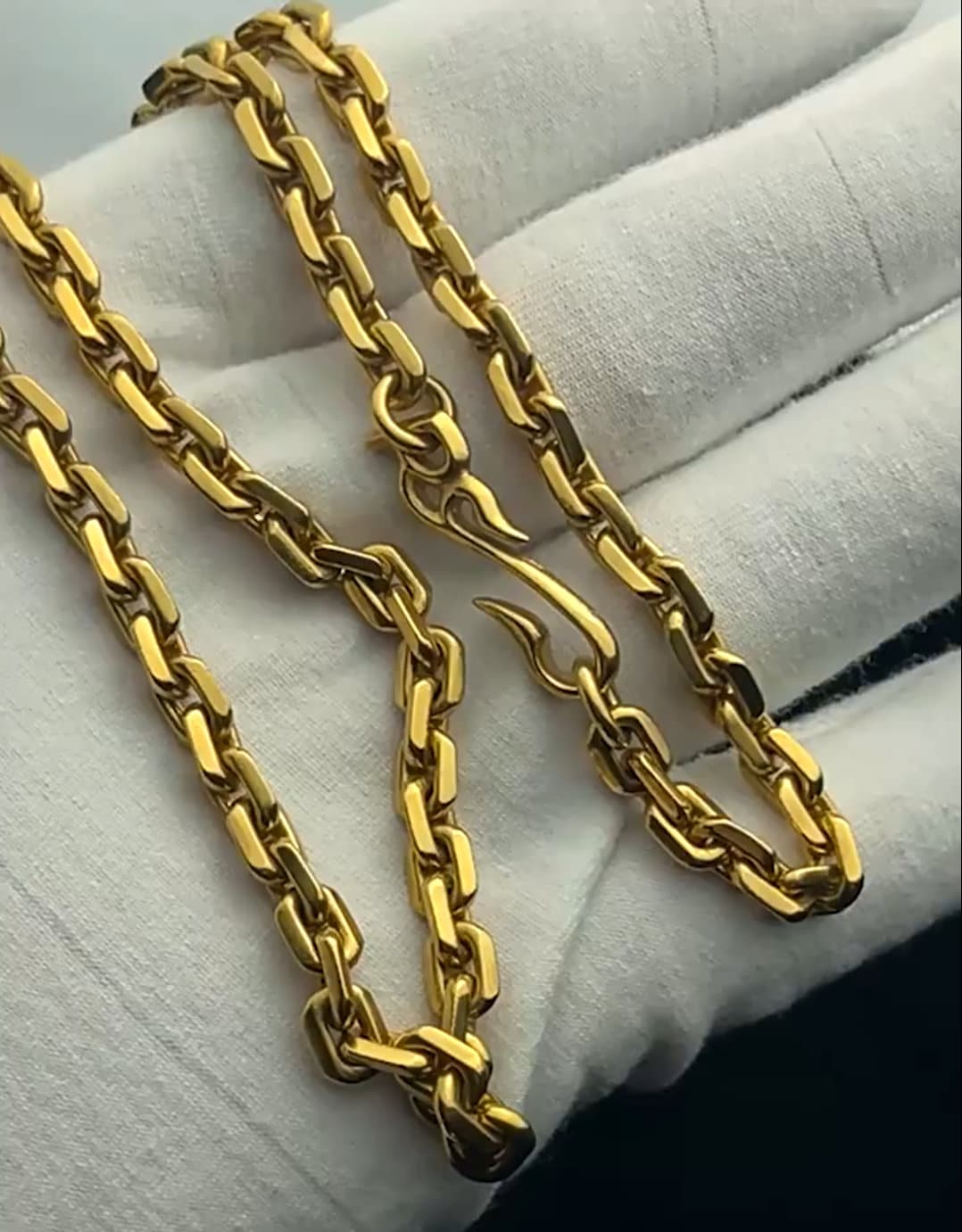 24k Solid Gold Chain. Heavy Gold Anchor Link Chain. Pure Gold Large ...