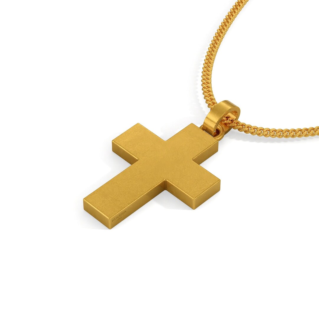 24K Solid Gold Heavy Cross Pendant. Gold Cross Necklace. Pure Gold ...