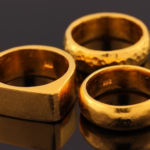 24k Gold Band Ring. 8mm Solid Yellow 9999 Gold Wedding Ring. Pure Gold ...