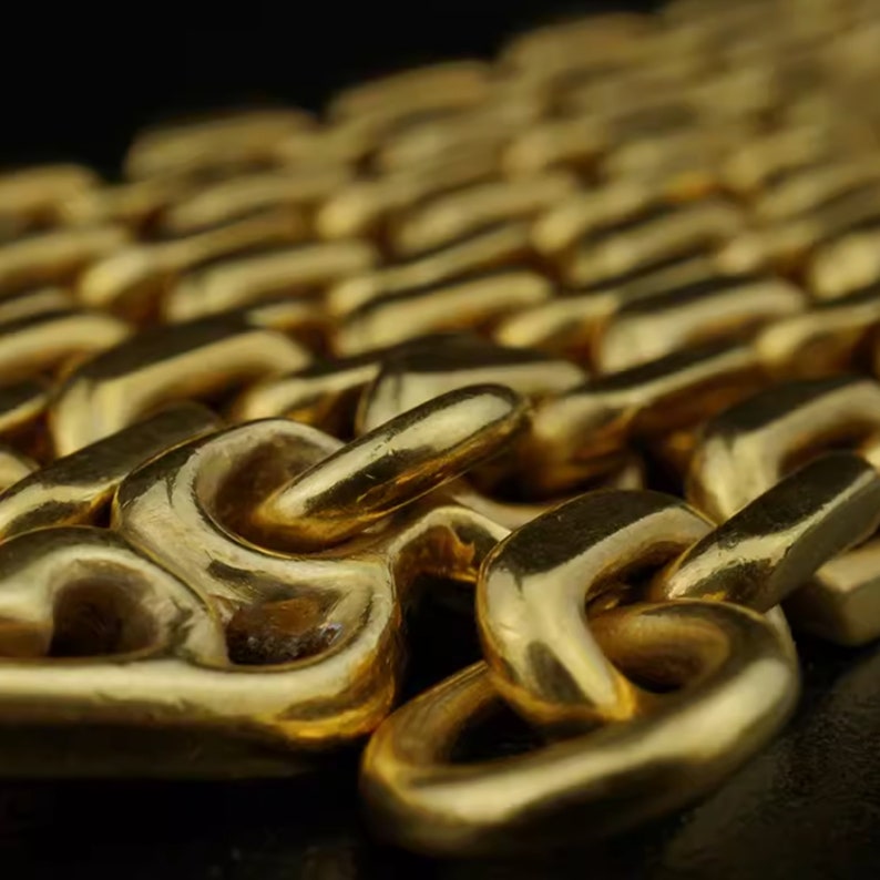 24k Solid Gold Chain. Heavy Gold Anchor Link Chain. Pure Gold Large ...