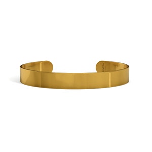 24K Solid Gold Cuff Bracelet. Handmade Pure Gold Plain 8mm Wide Cuff ...