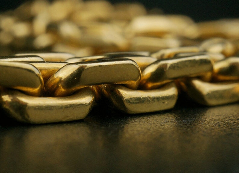 24k Solid Gold Chain. Heavy Gold Anchor Link Chain. Pure Gold Large ...