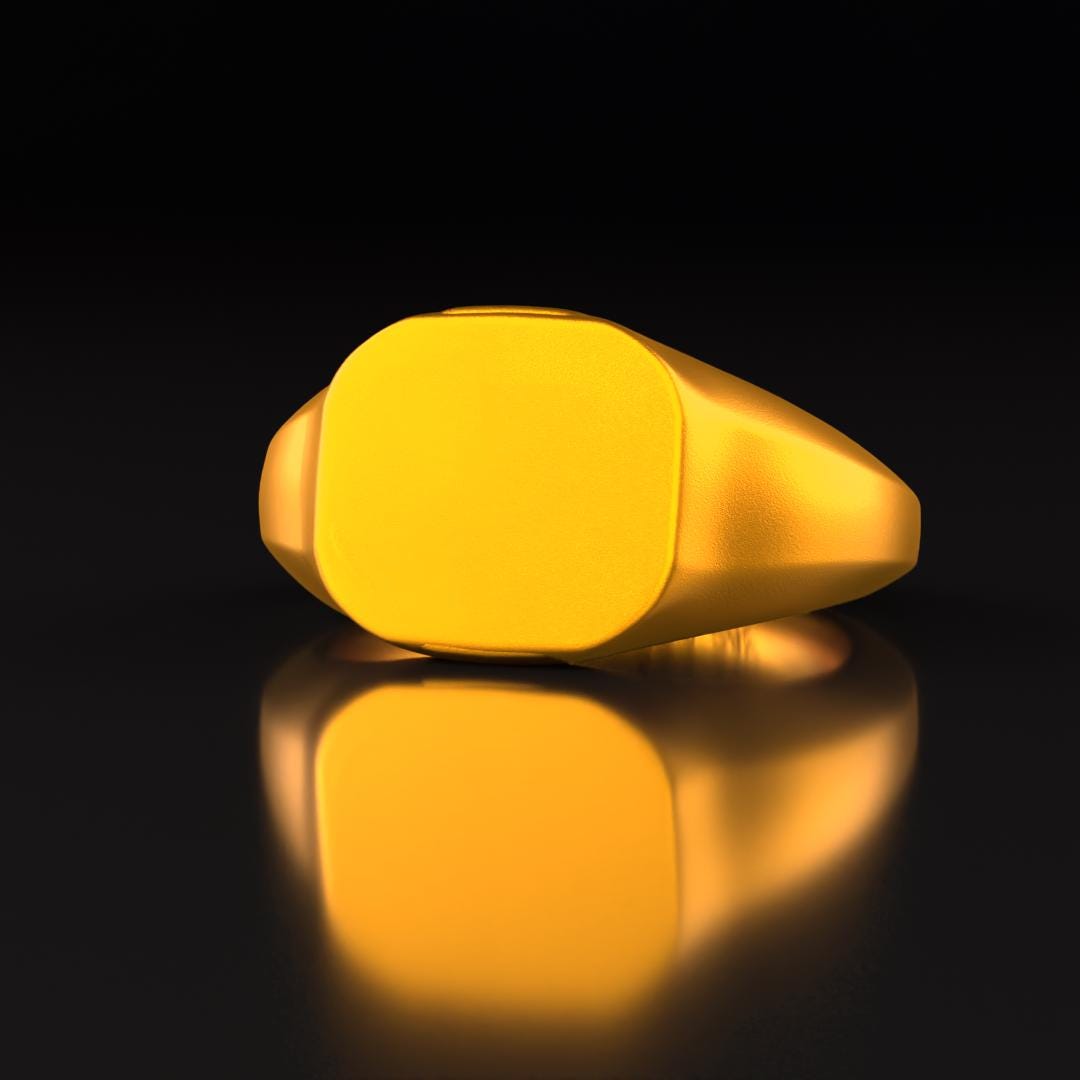 24k Solid Gold Square Signet Ring. 9999 Gold Ring. Handmade Investment ...