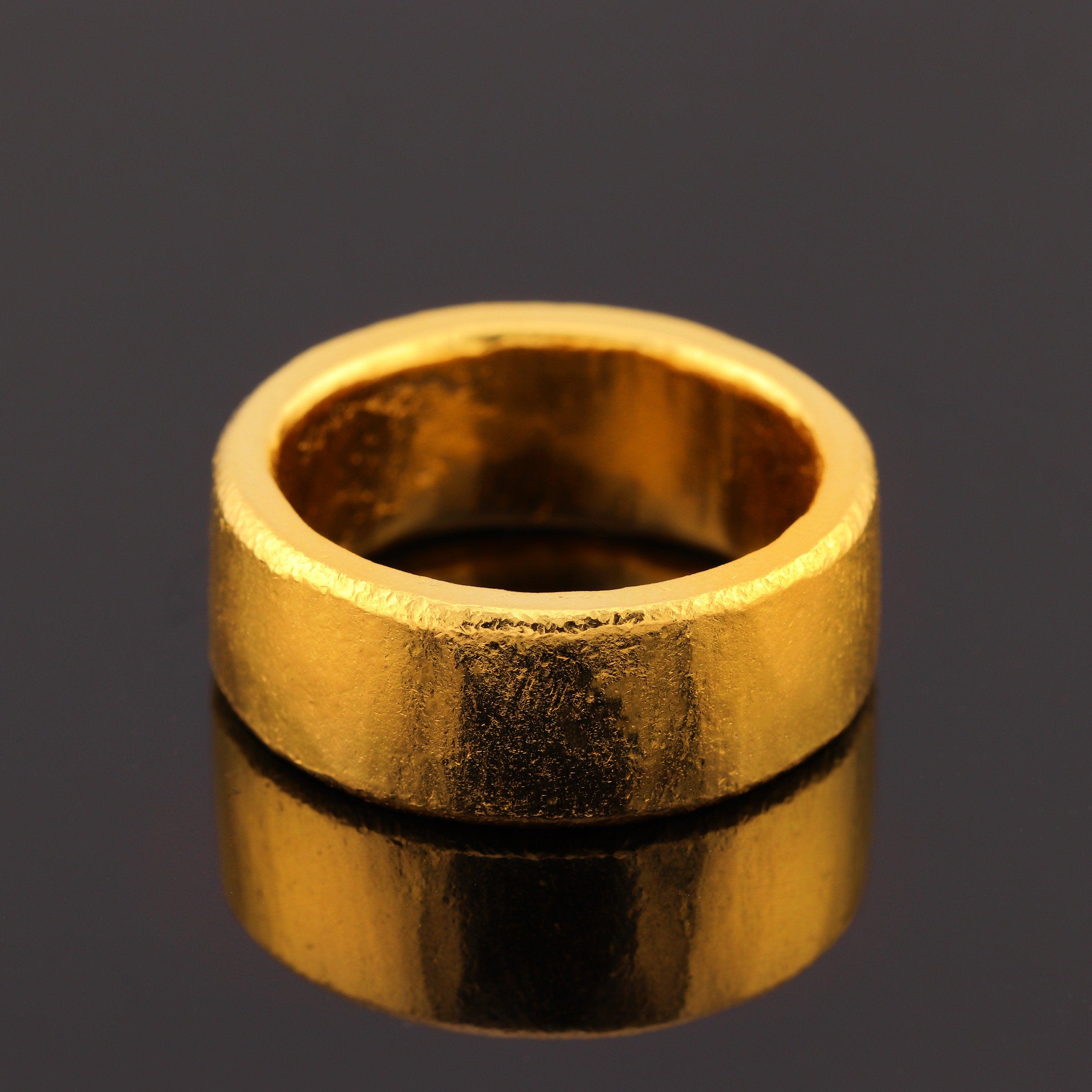1 Troy Ounce 24k Gold Band Ring. 10mm Gold Wedding Band Ring. Handmade ...