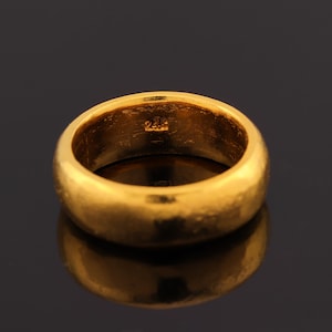 24k Gold Band Ring. 8mm Solid Yellow 9999 Gold Wedding Ring. Pure Gold ...