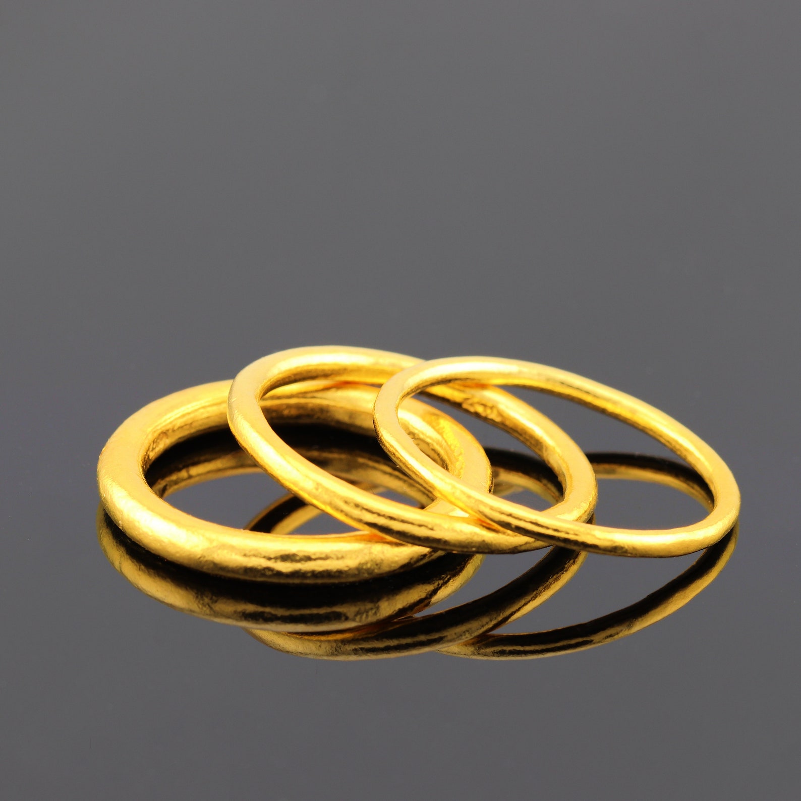 24k Gold Stacking Ring. 2mm Solid Yellow Gold 9999 Gold Wedding Ring ...