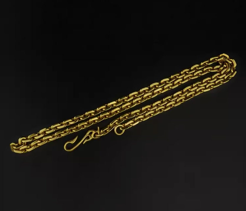 24k Solid Gold Chain. Heavy Gold Anchor Link Chain. Pure Gold Large ...