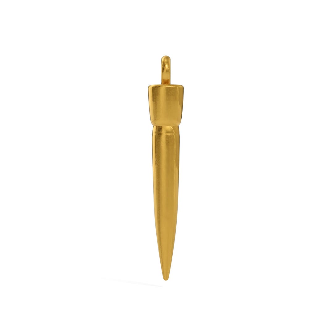 24K Solid Gold Sharp Bullet Pendant. Gold Sharp Bullet Necklace. Pure ...