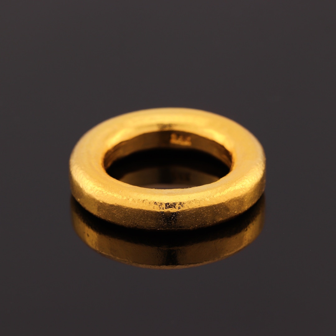 24k Gold Donut Ring. 5mm Solid Yellow Gold 9999 Gold Dome Ring ...