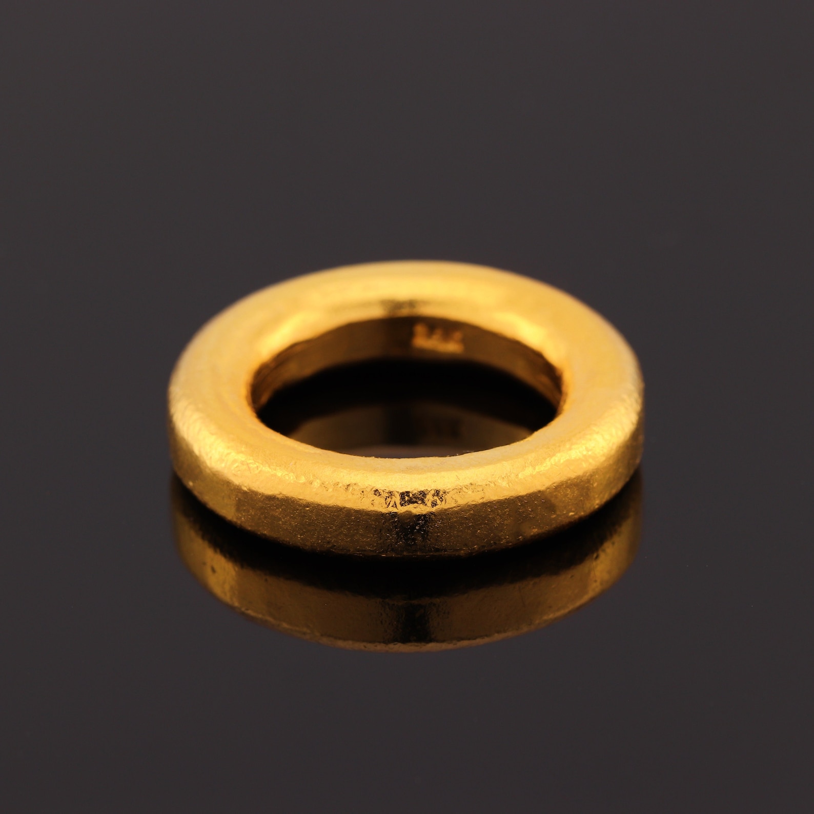 24k Gold Donut Ring. 5mm Solid Yellow Gold 9999 Gold Dome Ring ...