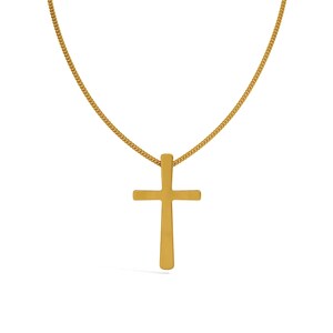 24K Solid Gold Cross Pendant. Pure Gold Thick Cross Necklace. Gold 9999 ...