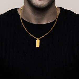 24K Solid Gold Rectangle Pendant. Pure Gold Tag Necklace. Gold 9999 ...