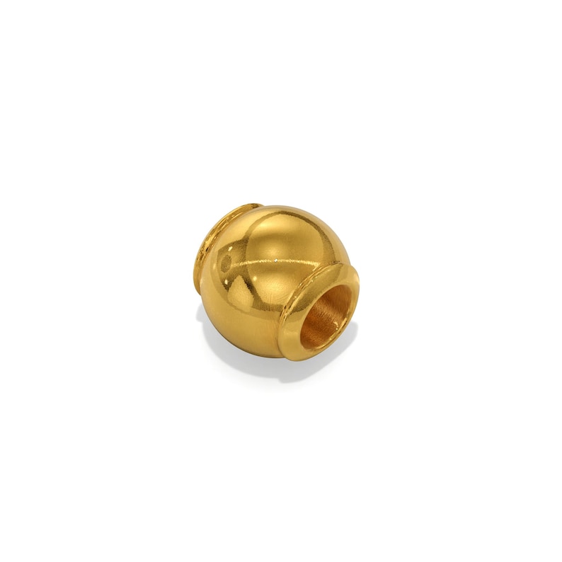 24K Solid Gold Spherical Bead Charm. Handmade 9999 Pure Gold for Men ...