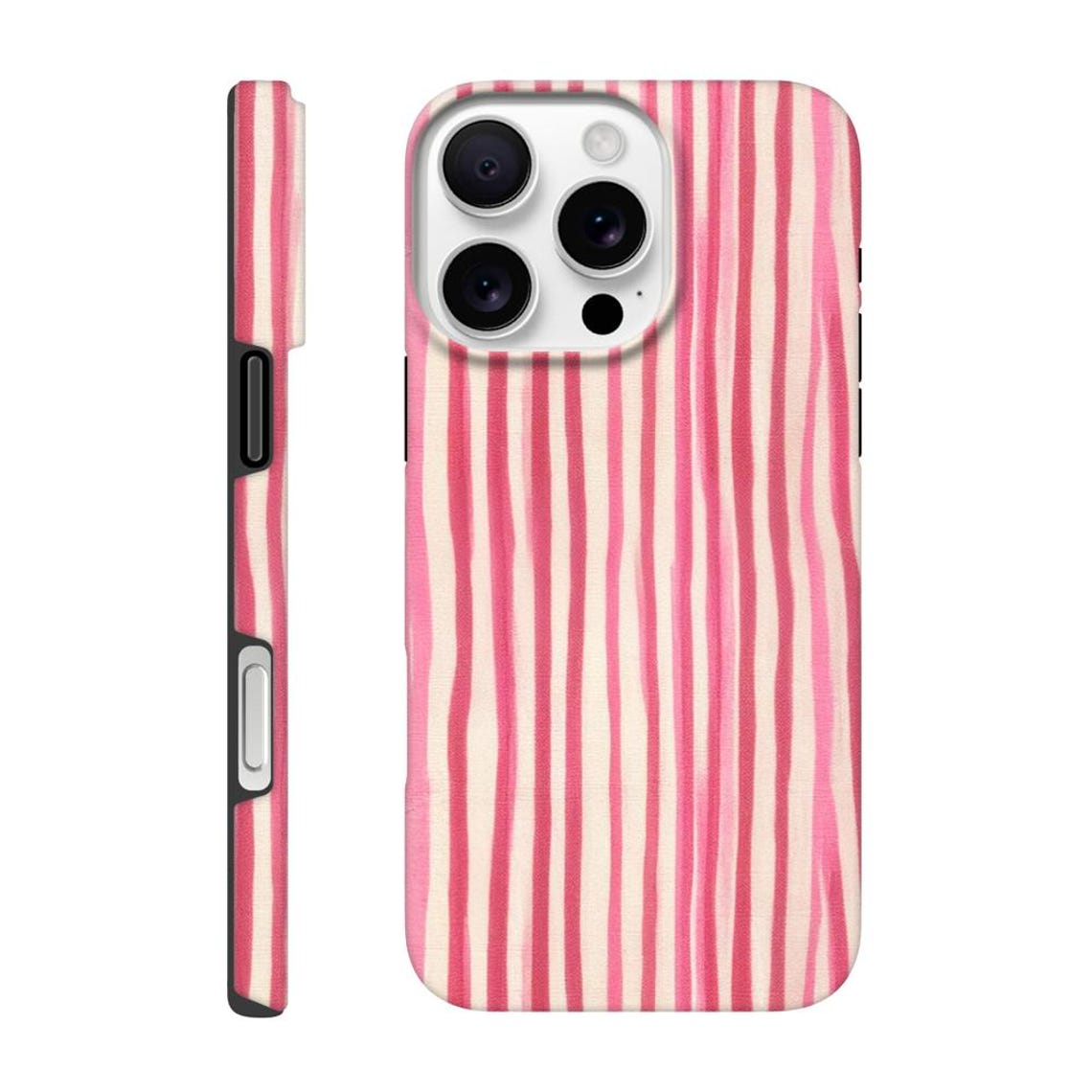 Pink Stripe Phone Case Striped Vertical Line Phone Case Pink Aesthetic ...