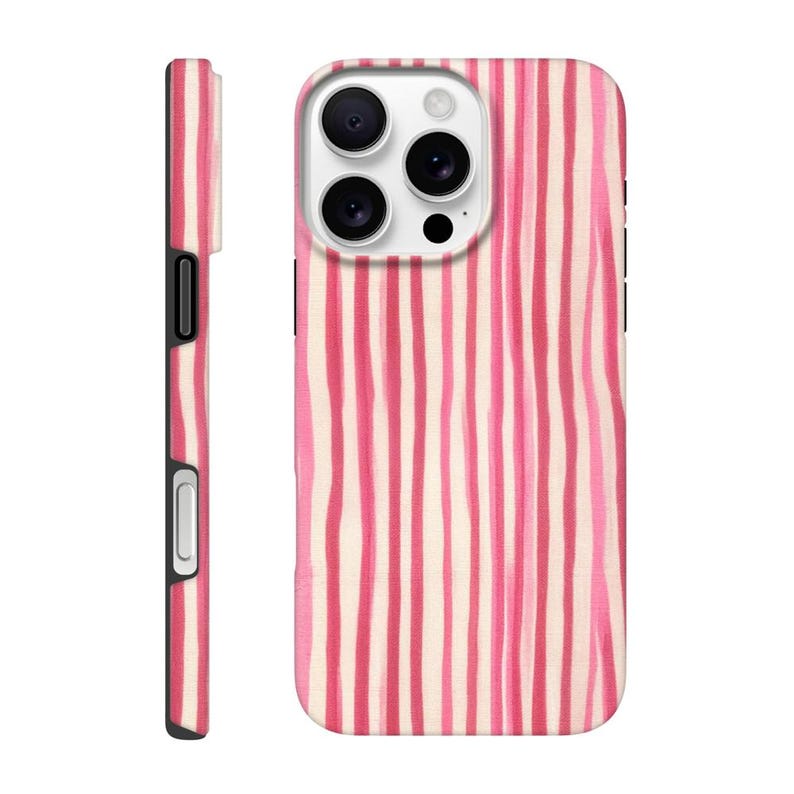 Pink Stripe Phone Case Striped Vertical Line Phone Case Pink Aesthetic ...
