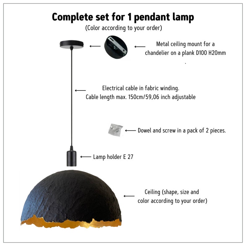 Paper Mache Lamp, Hand Made Lamp, Paper Mache Pendant Lamp - Etsy