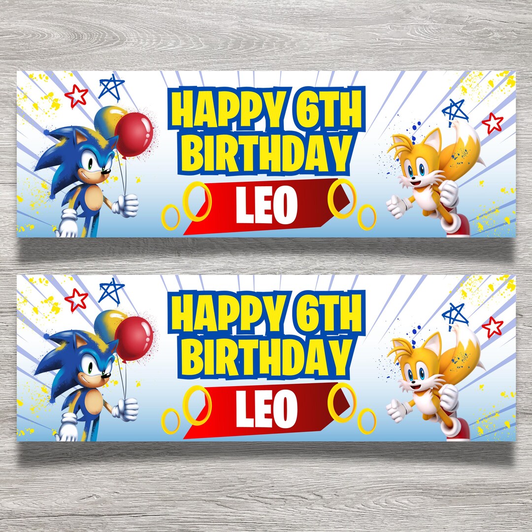 Personalised Sonic Birthday Banner | Custom Photo and Spray Paint Style ...