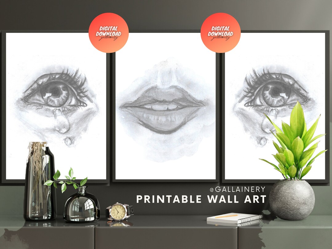 Realistic Emoji Meme Funny Wall Art | Eyes Wall Art Meme Printable ...
