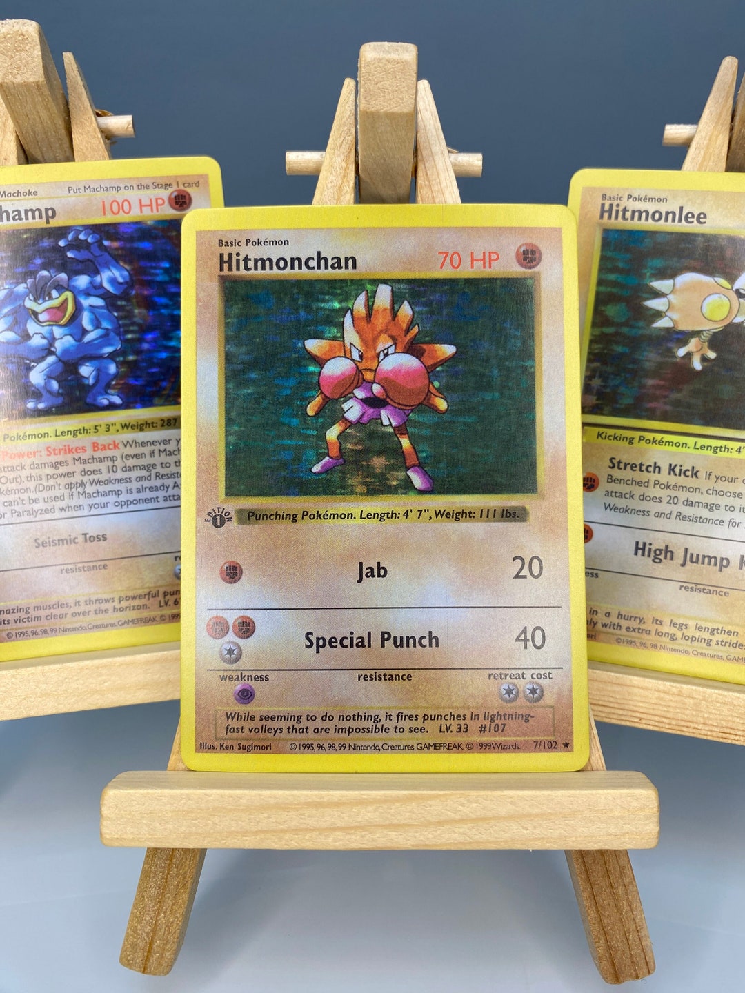 Hitmonchan BS 7 Base Set Pokemon Proxy Card - Etsy
