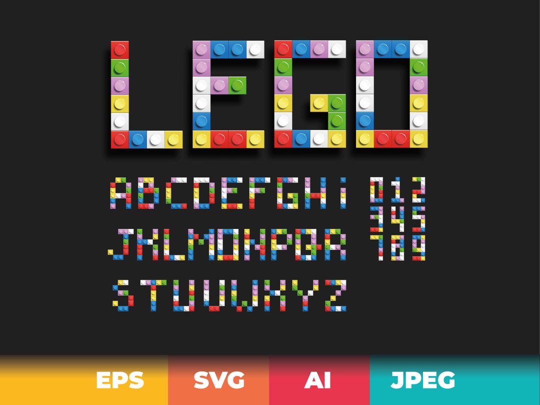 Bundle Bricks Font LEG Puzzle Font Set .bundle Bricks Letters Vector ...