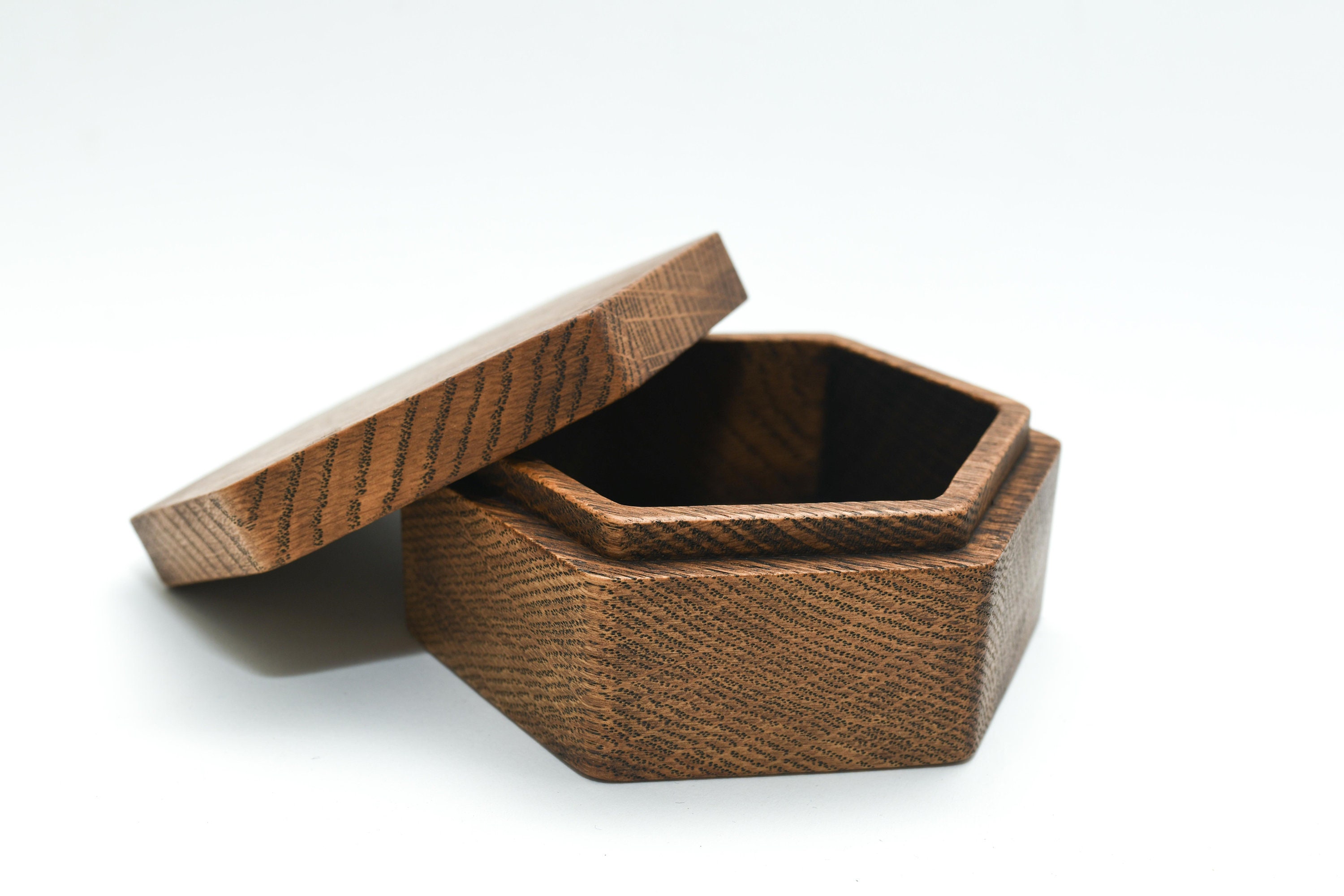 Wooden Hexagon Box - Jewlery or Small Treasures Box, Rustic Home ...