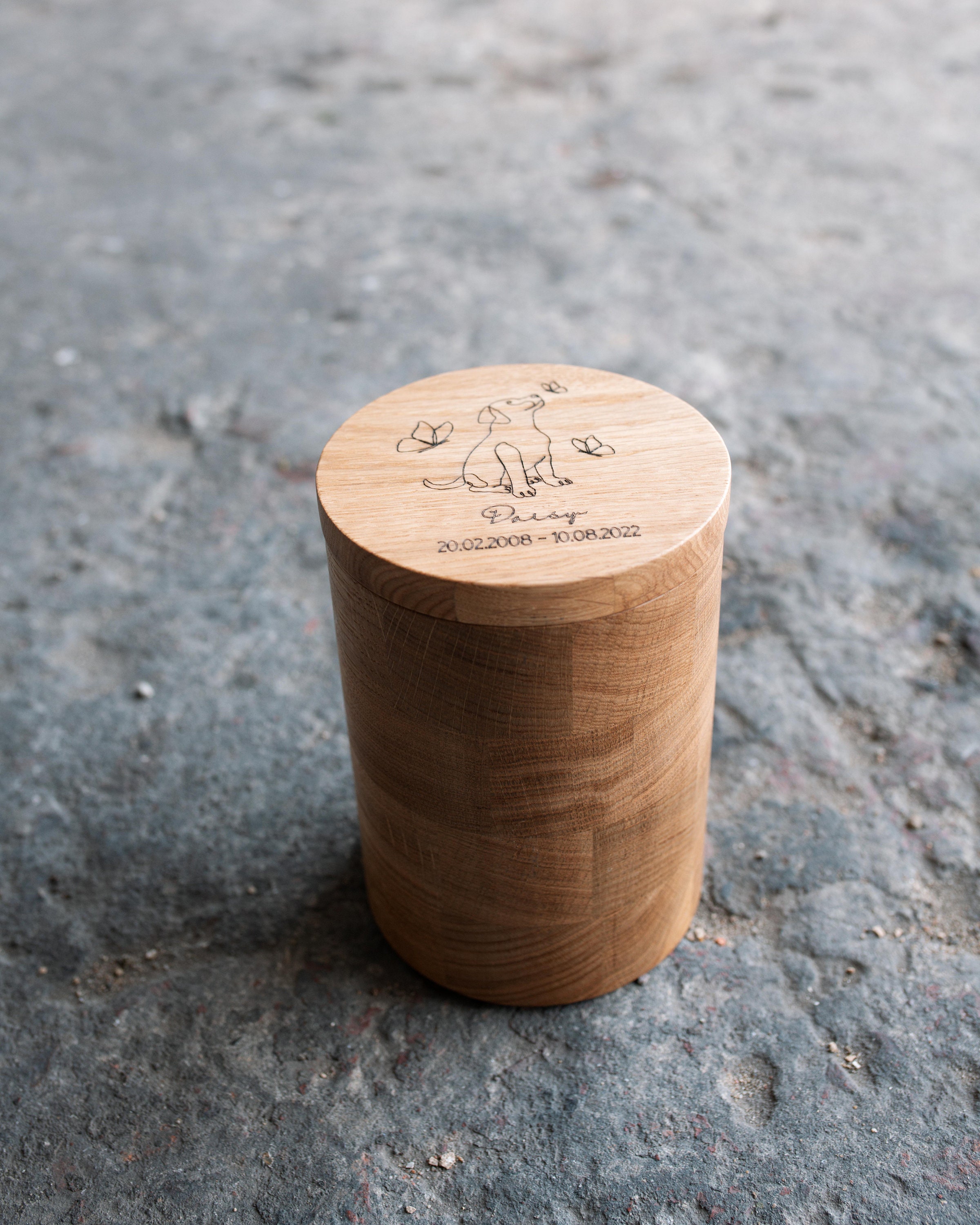 Wooden Dog Urn With Custom Engraving Personalized Pet Memorial Keepsake ...