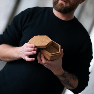 Wooden Hexagon Box - Jewlery or Small Treasures Box, Rustic Home ...
