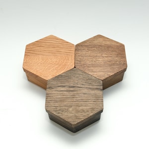 Hexagon Wooden Box - Perfect for Storing Jewelry, Keepsakes, and Small ...