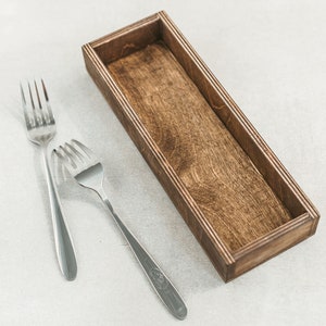 Elegant Wooden Tabletop Cutlery Box - Stylish and Functional Dining ...