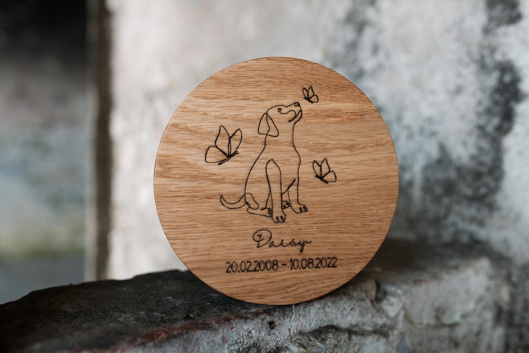 Wooden Dog Urn With Custom Engraving - Personalized Pet Memorial ...