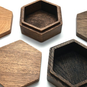 Wooden Hexagon Box - Jewlery or Small Treasures Box, Rustic Home ...
