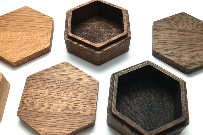 Wooden Hexagon Box Jewlery or Small Treasures Box, Rustic Home ...