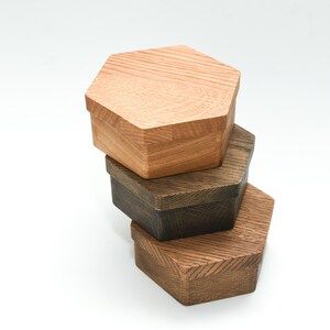 Wooden Hexagon Box - Jewlery or Small Treasures Box, Rustic Home ...