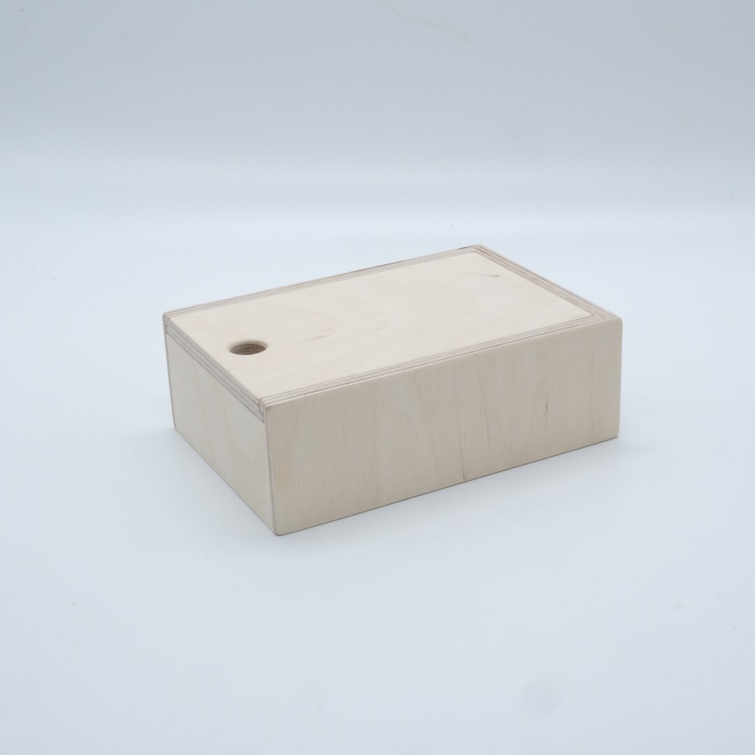 Minimalist Wooden Box With Sliding Lid - Handcrafted Storage Solution ...